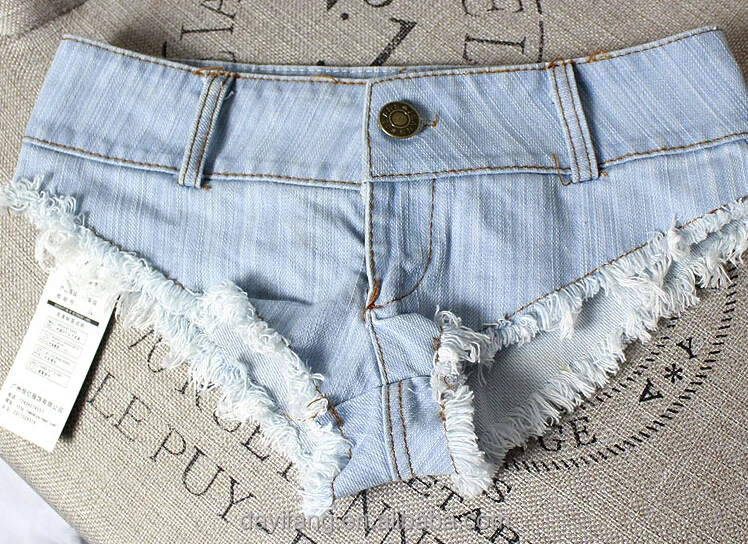 Fashion Women Super Low Waist Micro Mini Denim Shorts Sexy Club Shorts ...