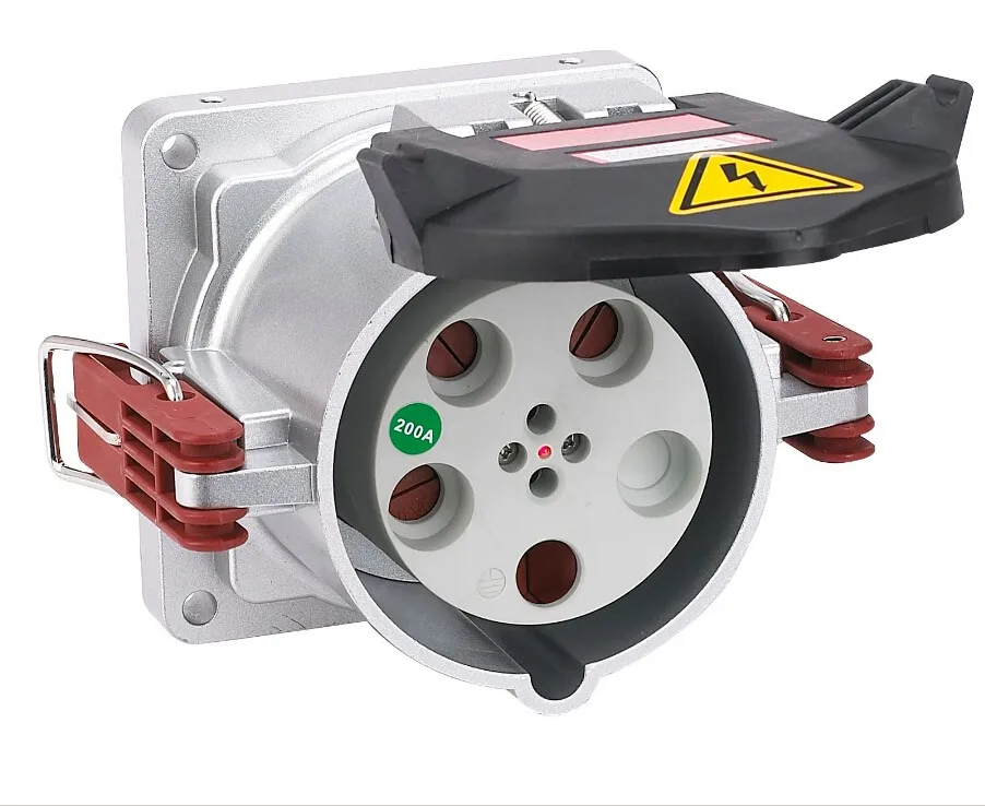 IP67 200A 5 Pin 400V AC Power Reefer Container Electrical Plug Socket