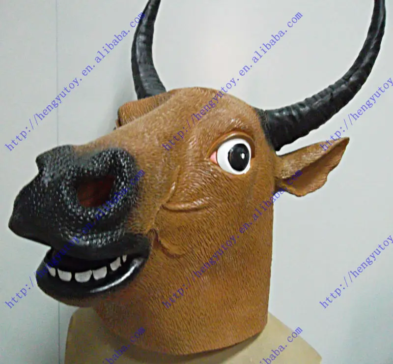 Realistic Ox Cow Mask Latex Creepy Costume Party Cosplay - Buy Cow Mask ...