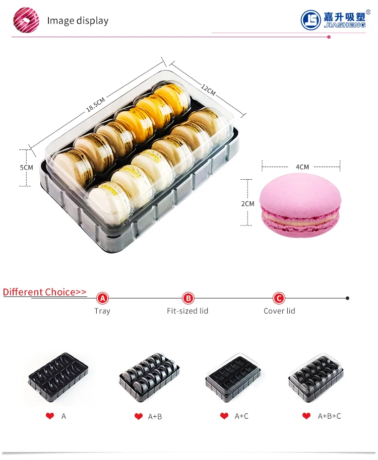12 Pcs Disposable Clear Wholesale Blister Clamshell Plastic Macaron ...