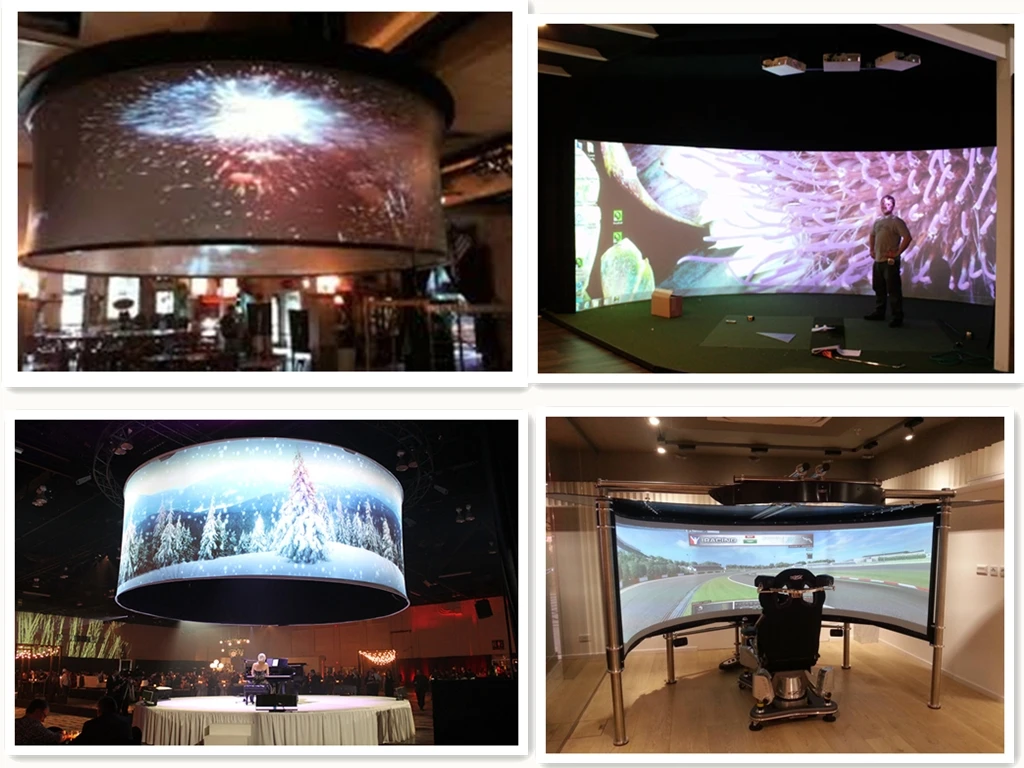 180/360 Degree Curved Projection Screen for HD Cinema