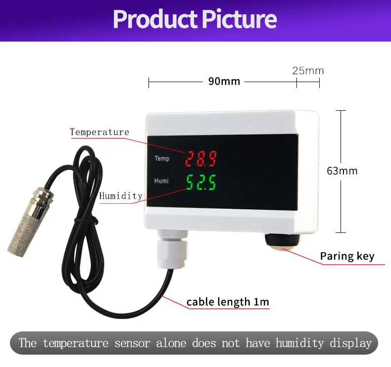 High/low Temperature Humidity Alarm System with Tuya App