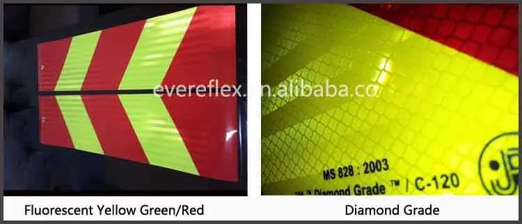 Chevron Yellow Red Reflective Truck Sign For Safety - Buy Reflective ...