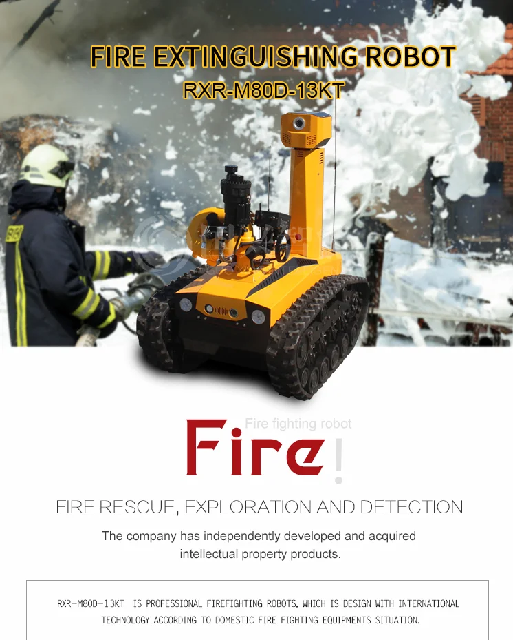 Rxr-m80d-13kt Fire Safety Remote Control Tracked Vehicle Chassis Fire ...