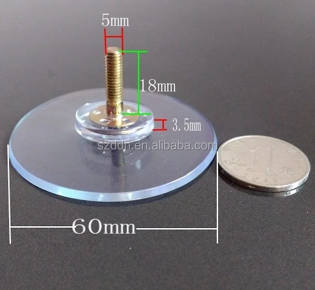 Customizable 60mm PVC Vacuum Suction Cups with Screw