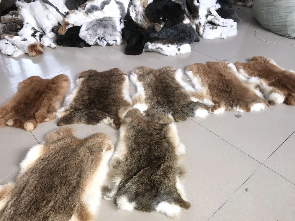 Factory Wholesale Natural Tanned Rabbit Skins And All Colors Rabbit ...