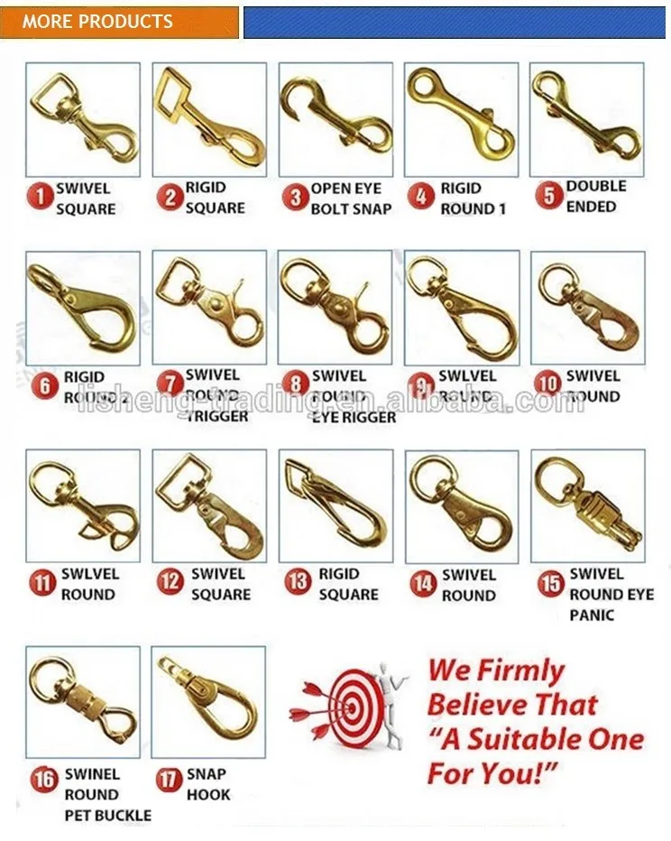 Hardware Rigging Brass Snap Solid Brass Fishing Snap Hook Swivel Round ...