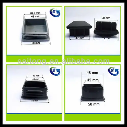 16 to 100mm Rectangular Pipe Plastic End Cap for Steel Tube PFC-25*25