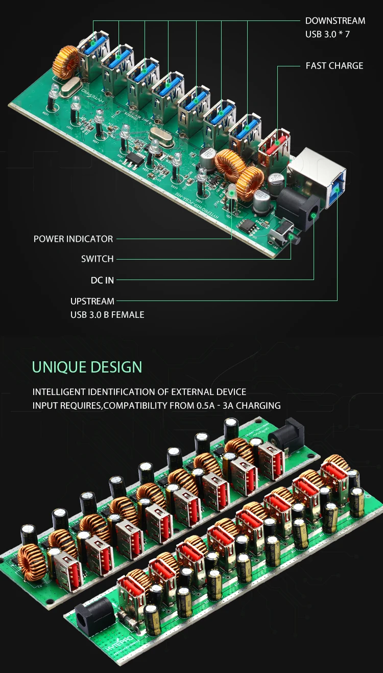 Custom 8 Port Usb Hub Charging Pcb Module Printed Circuit Board ...
