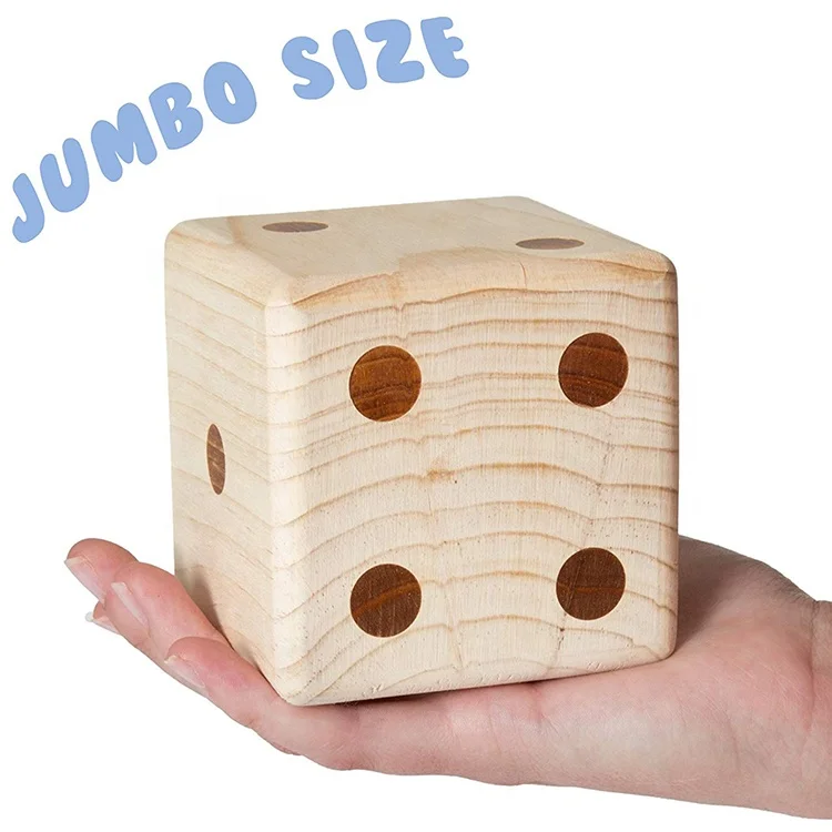 3.5 Inch Large Wooden Oversized Giant Dice Jumbo Wood Playing Dice For ...