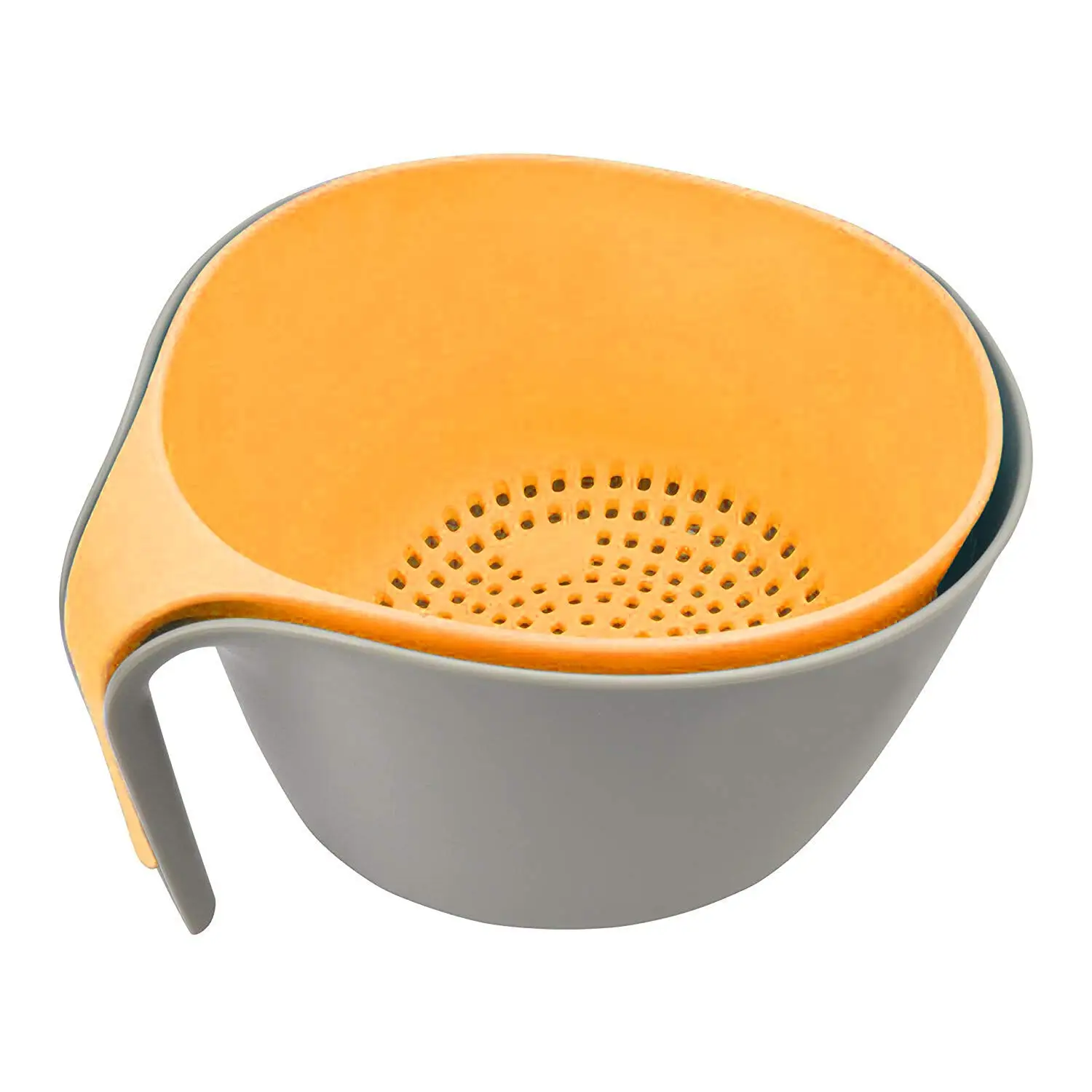 Stackable Washing 2-in-1 Large Plastic Colander Bowl Set