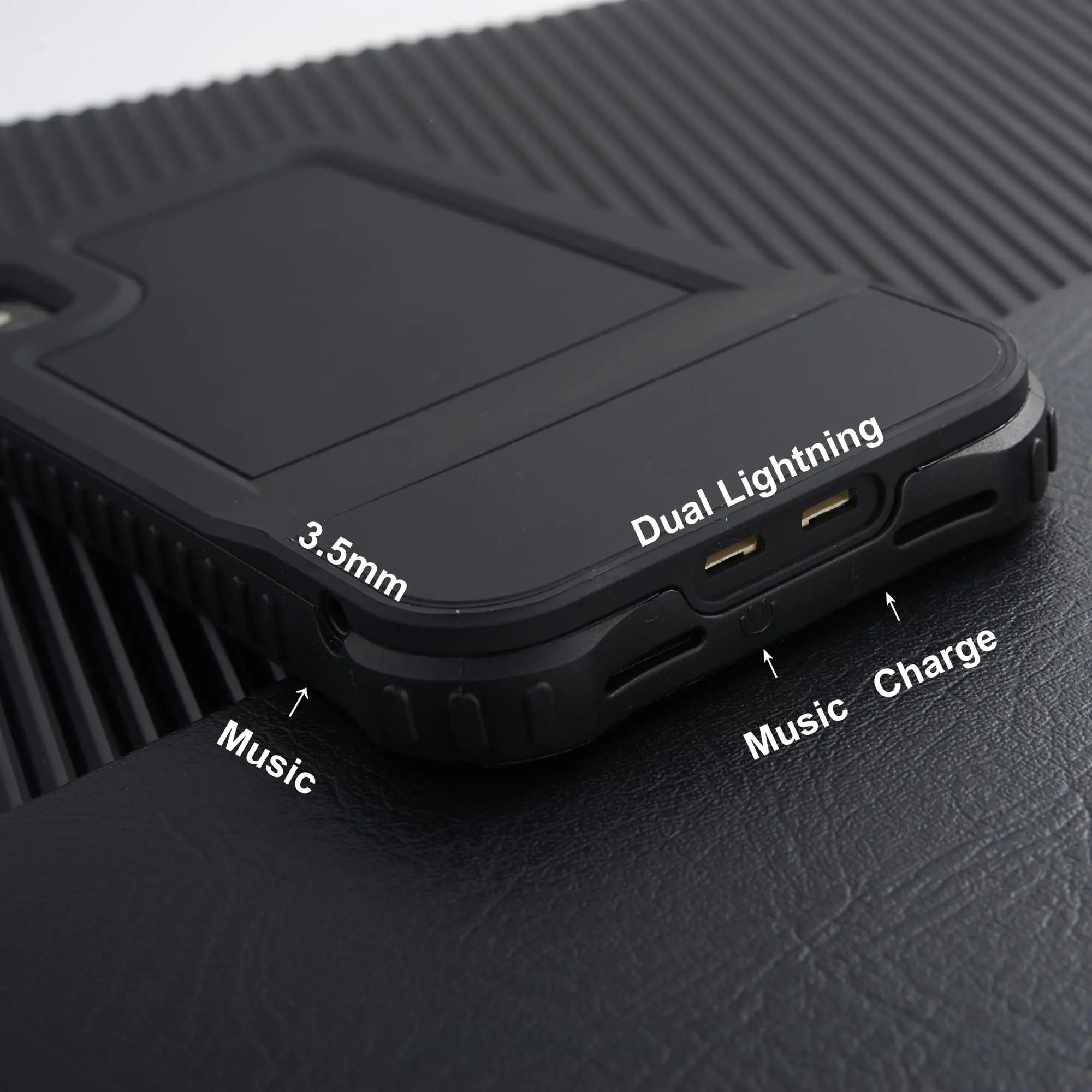 Phone Case And Cover With 8pin 3 In 1 Fast Charge Music Call Aux Jack ...