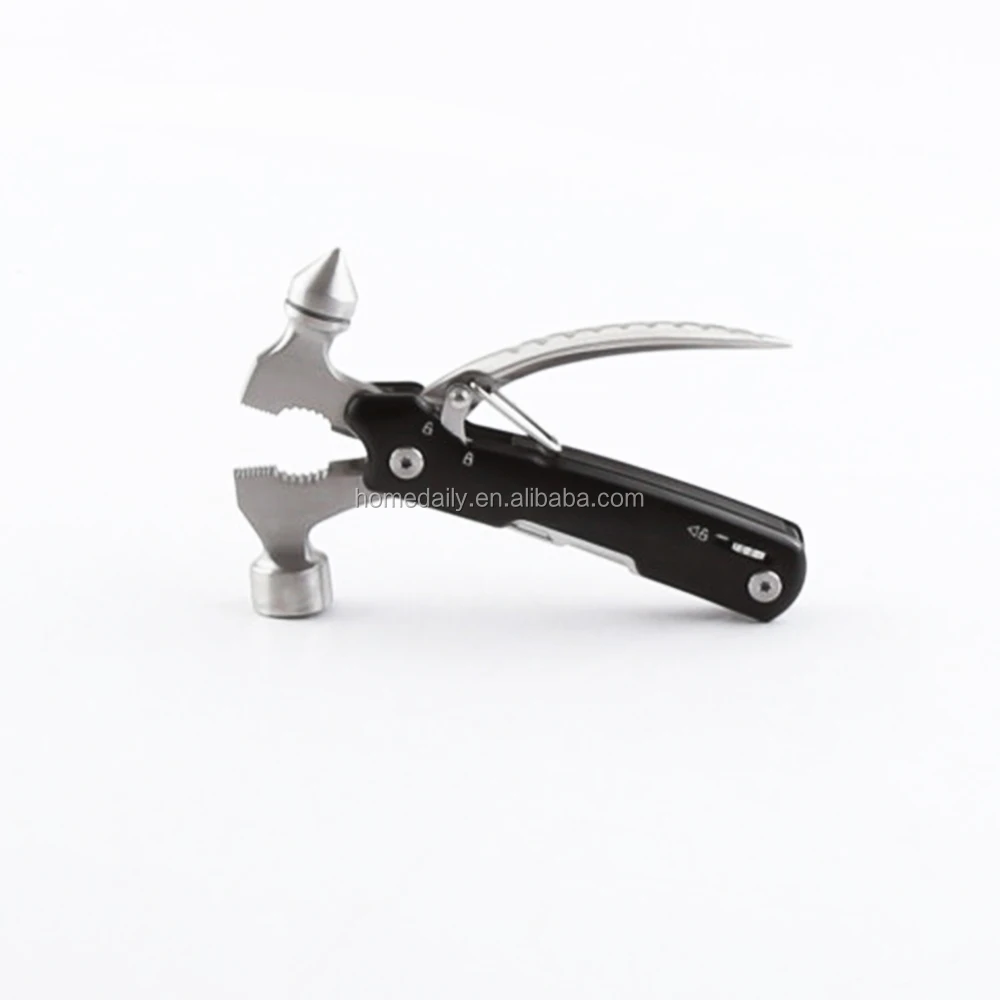 12 In 1 Multi-function Hammers Outdoor Tool Claw Hammer Pliers Folding Cutter Sawtooth Bottle ...