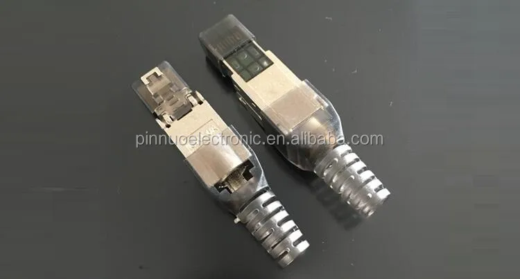 RJ45 Tool-less Cat6A FTP Male Plug , RJ45 Cat6A Shielded Tooless Type ...