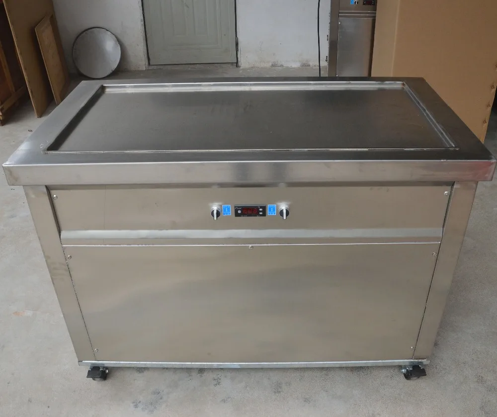 Kolice Single Retangular Pan Rolled Ice Cream Maker/flat Cold Pan Ice ...
