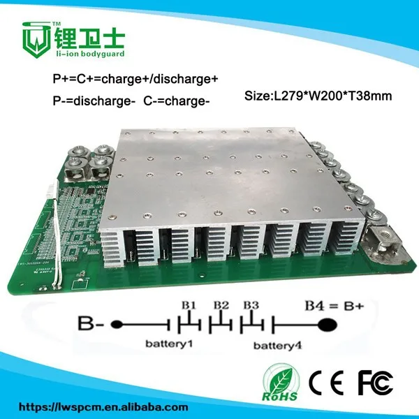 4s 12v 100a 200a 300a Battery Pcm Bms Lithium Ion 13s 48v 200a Bms With ...