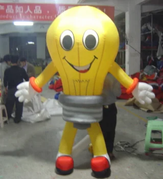 Lights Bulb Inflatable Costume,Cartoon Inflatable Bulb Mascot Costume ...