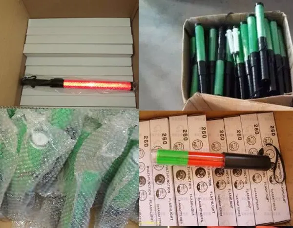 Portable Safety Traffic Signal Stick Red Led Flash Security Warning ...