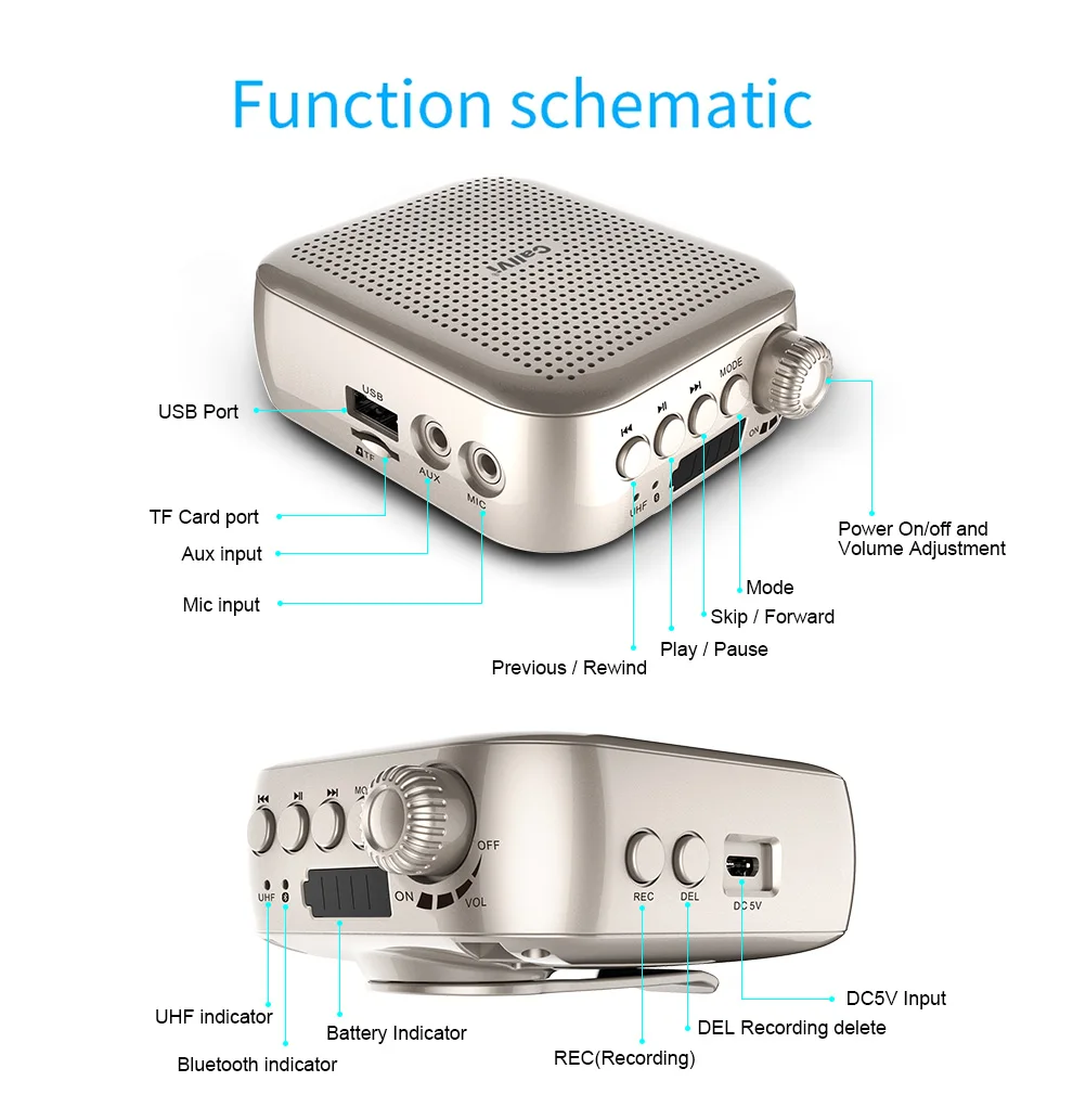 Callvi V-805 Portable Bluetooth Classroom Microphone