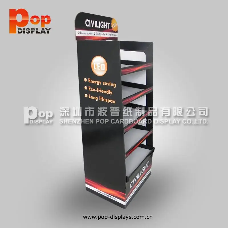 Light Shop Cardboard Floor Display Standing Led Lamp Bulb Display Rack ...
