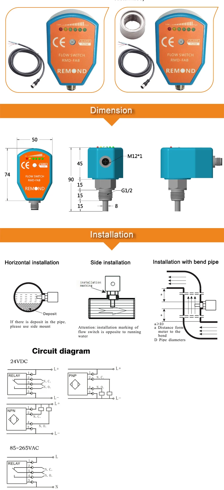 Electronic Water Flow Switch by REMOND - Reliable & Accurate