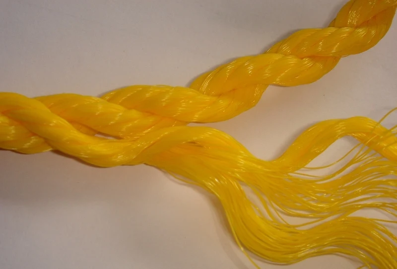 3 Strand Twisted Yellow Color Polypropylene Rope / Pp Packing Rope ...