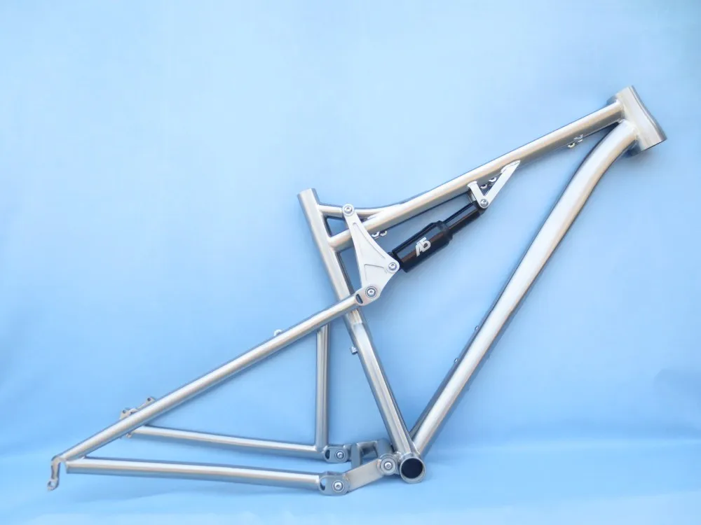 High End Full Suspension Titanium Fat Bike Frame 26 Inches
