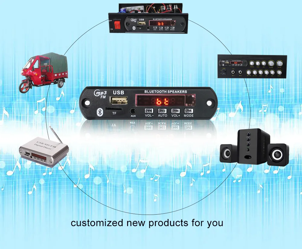 12v Fm Usb Car Mp3 Player Module In Mp3 Player - Buy Bluetooth Audio ...