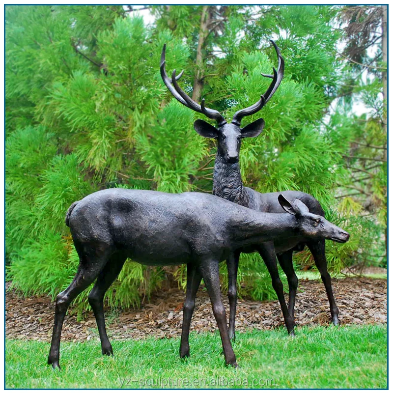 Coppia Parco Della Fauna Selvatica Animali A Grandezza Naturale Statue ...