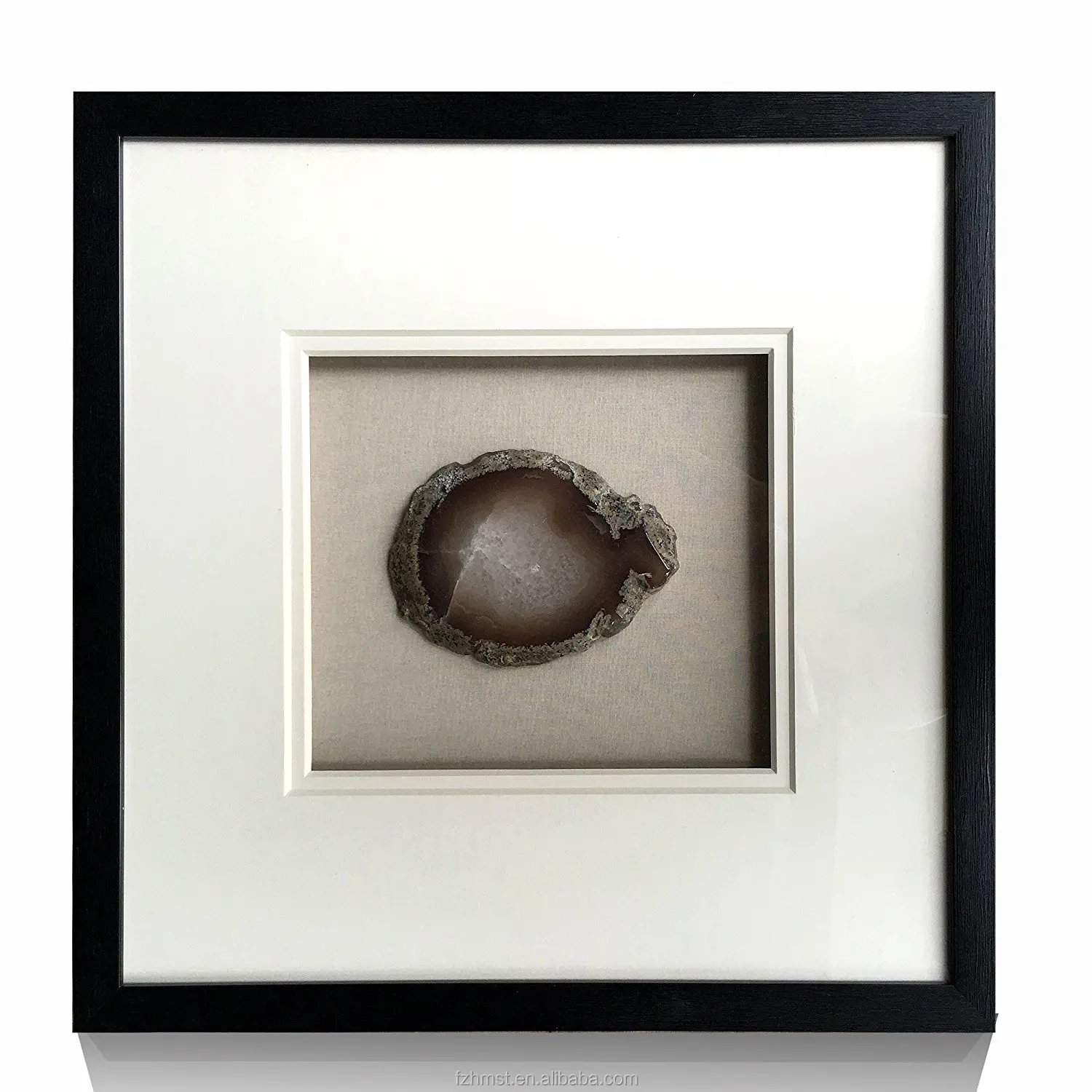 Handmade Agate Matted Glass Shadow Box Frame Wall Art