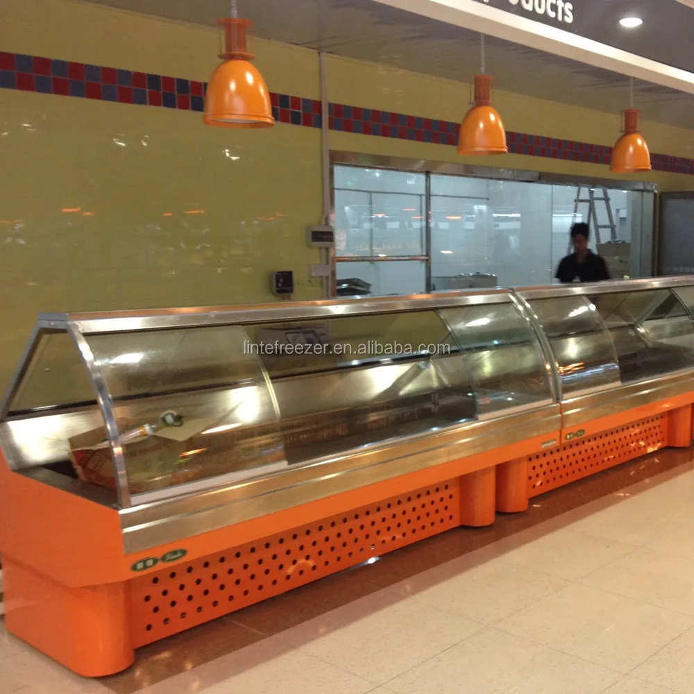 Lintee Commercial Fresh Meat Display Showcase Cold Food Display - Buy ...