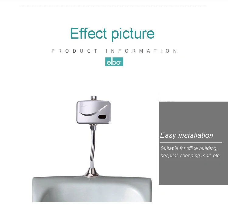 Urine Flusher Automatic Flush Valve Sensor Urinal | Wall-Mounted 1.5gpf ...