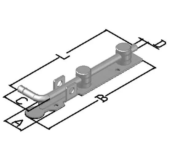 Galvanized Long Type French Door Latch - Durable & Secure