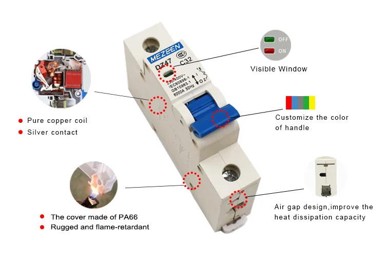 Manufacturer 1p 2p 3p 4p B20 Mcb 6a 32 Amps Mcb Mini Micro Mcb ...