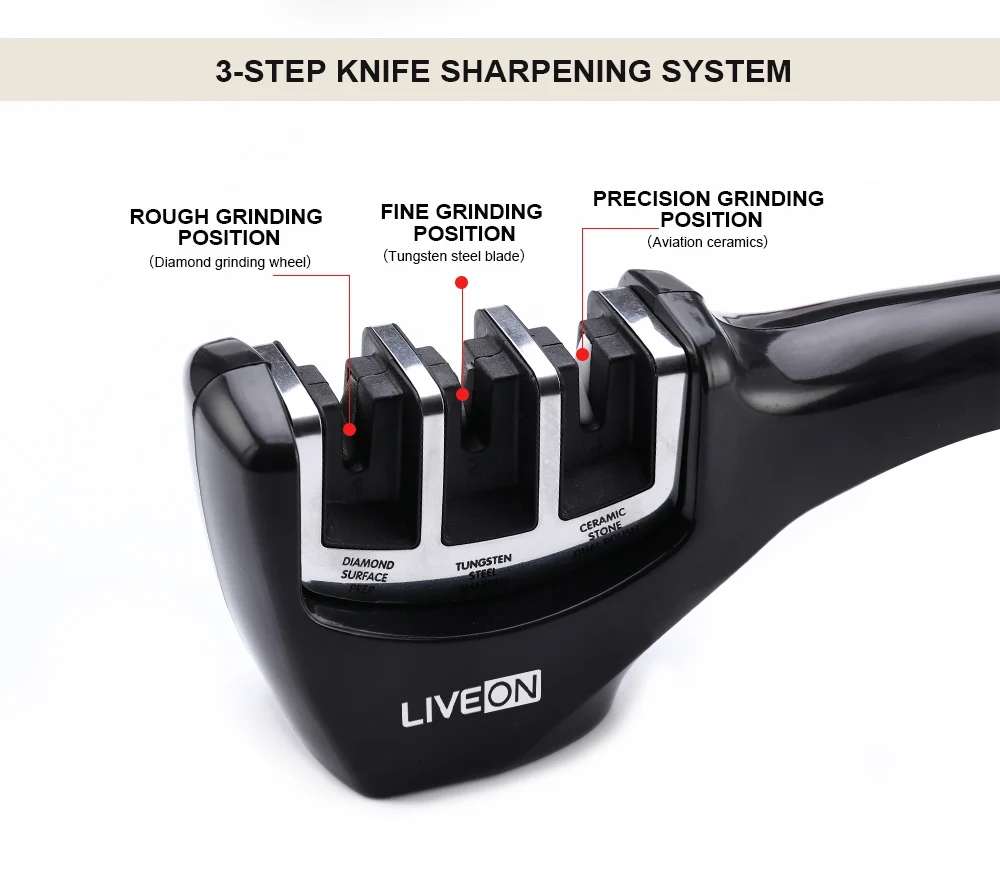 Professional Delta 3 Stage Diamond Ceramic Kitchen Knife Sharpener ...