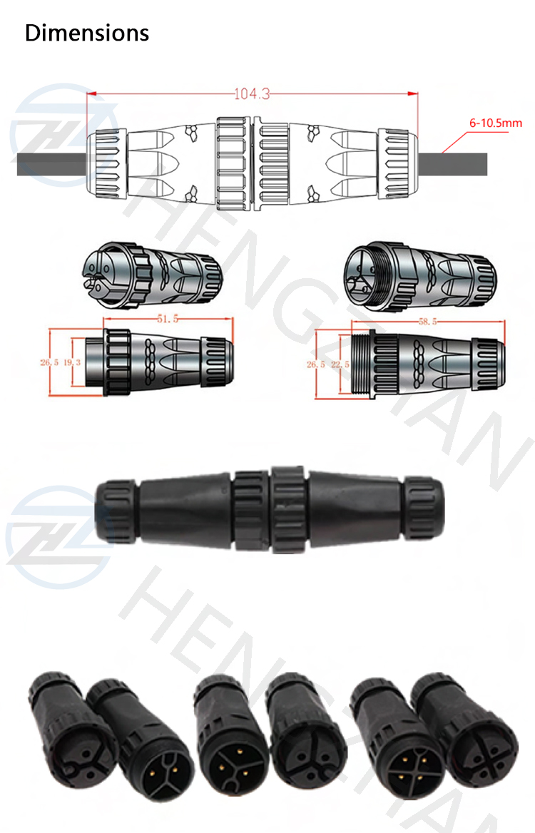 M22 3pin Male To Female Waterproof Electrical Cable Connector Panel ...
