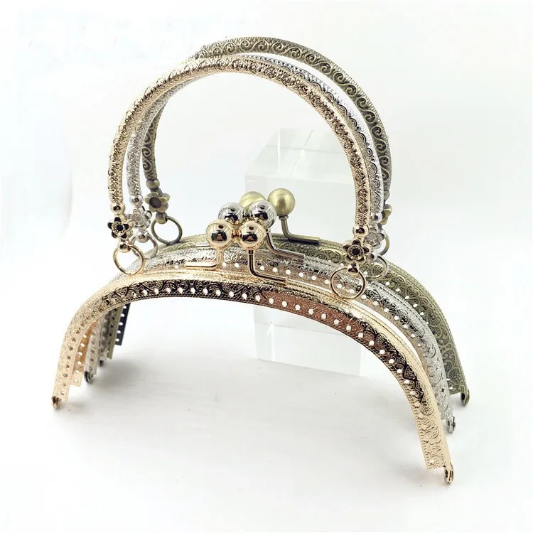 Antique Brass 16.5cm Diy Metal Coin Purse Frames With Handle For Purse ...