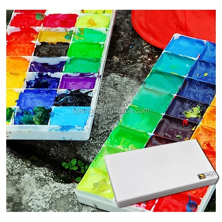 36 Color Rectangle Paint Box Mixing Paint Box Plastic Drawing Palette ...