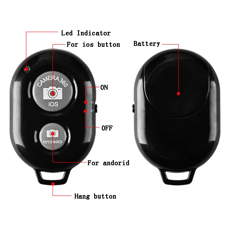 Mobile Phone Onekey Photo Bluetooth Selfie Remote Control