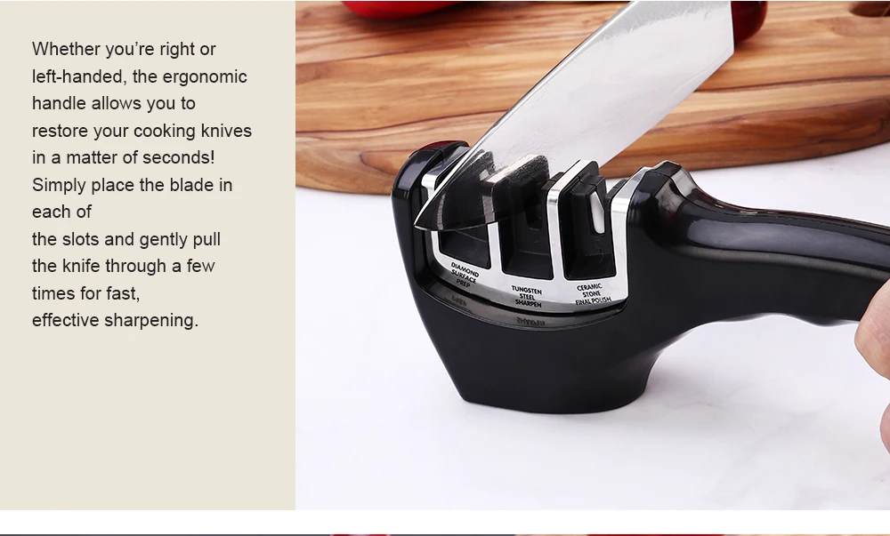 Professional Delta 3 Stage Diamond Ceramic Kitchen Knife Sharpener ...