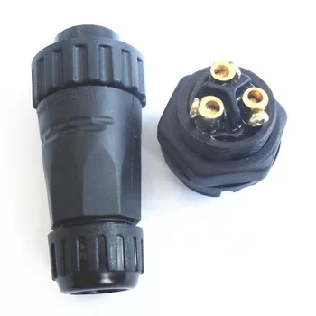 3 Pin Panel Mounted Male Plug And Female Receptacle Connector - Buy ...