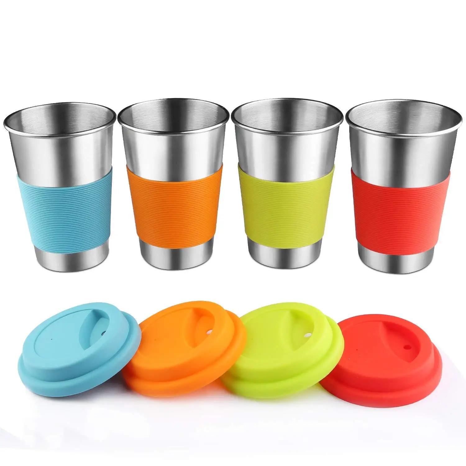 Stainless Steel Cups 16 Oz 18/8 Stackable Durable Pint Cup Sippy Cup ...