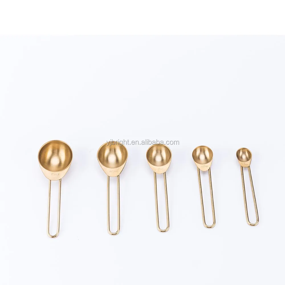 A10401 Gold Colour Titanium Coating Stainless Steel Measuring Spoon ...