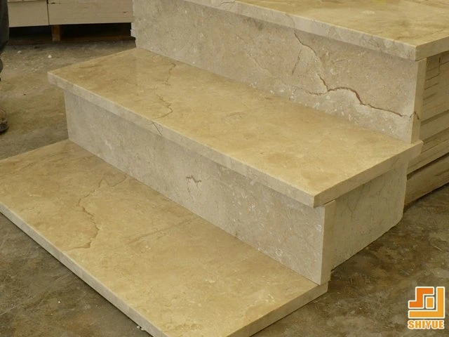 Cream Marfil Marble Stairs Steps Risers - Buy Outdoor Stone Steps ...
