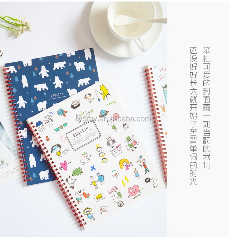 Vintage Notebook B5 Forest Animal Coil Book Diary 60 Sheets Stationery ...