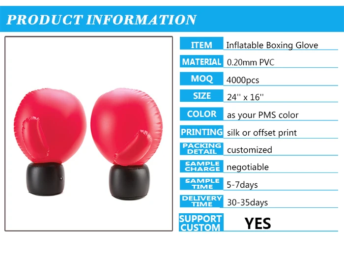 Promotional Custom Logo Pvc Inflatable Boxing Gloves Giant Jumbo Boxing ...