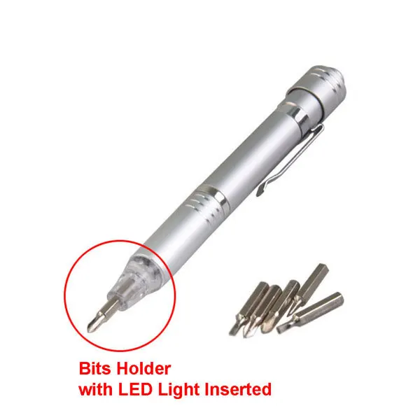 6 In 1 Pen Shape Precision Pocket Screwdriver With Led Light - Buy ...