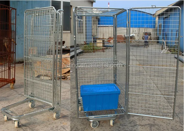 Cold-rolled Steel Folding Security Roll Container Cage - Buy Security ...