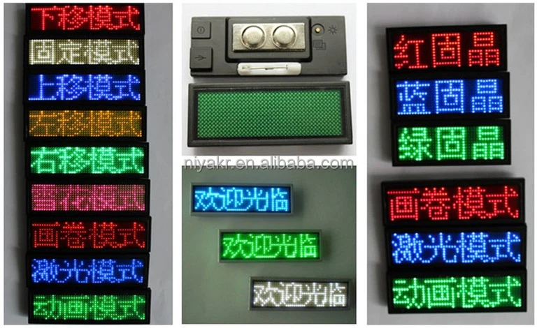 Usb Rechargeable Programmable Electronic Mini Scrolling Name Led Badge ...