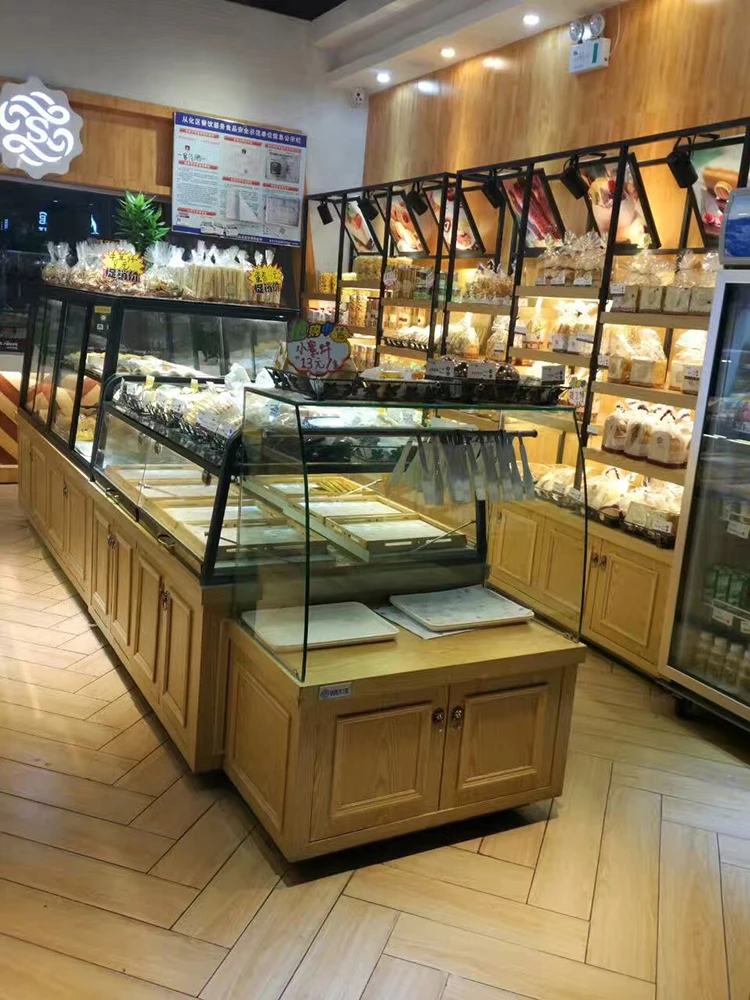 Customized Floor Standing Bread Showcase for Bakery